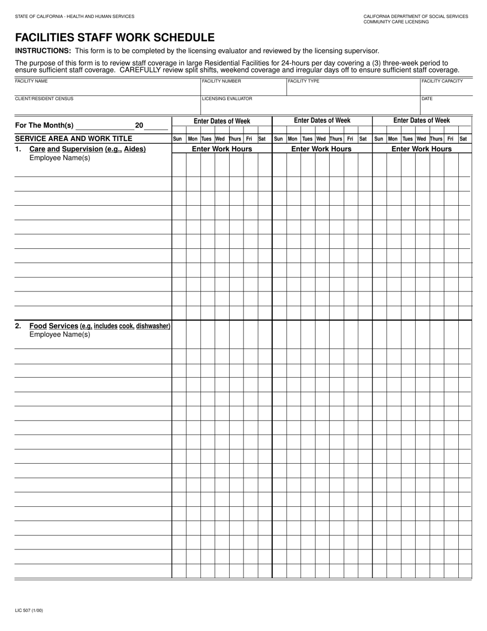 Form LIC507 - Fill Out, Sign Online and Download Fillable PDF ...