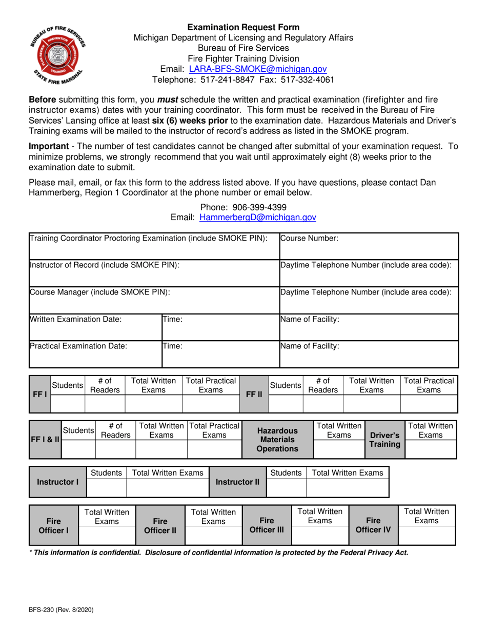 Form BFS-230 - Fill Out, Sign Online and Download Fillable PDF ...
