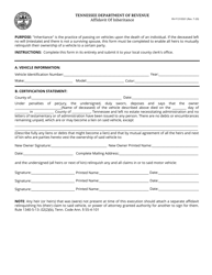 Form RV-F1310501 Download Fillable PDF or Fill Online Affidavit of Inheritance Tennessee ...