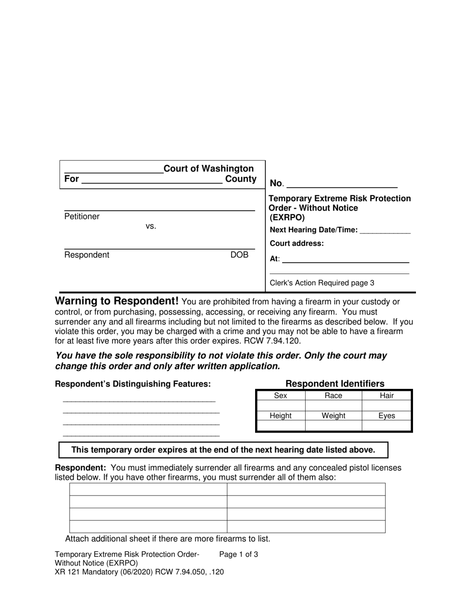 Form XR121 - Fill Out, Sign Online and Download Printable PDF ...