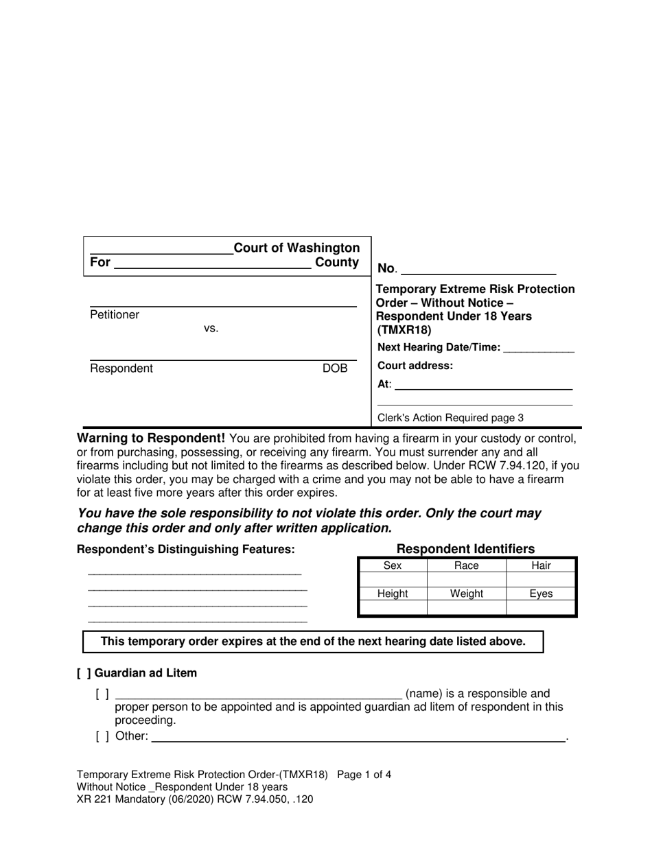 Form XR221 - Fill Out, Sign Online and Download Printable PDF ...