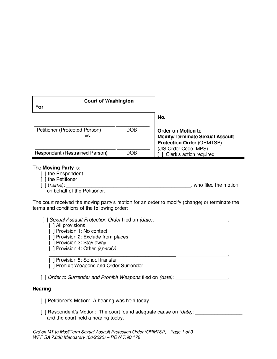 Form SA7.030 - Fill Out, Sign Online and Download Printable PDF ...