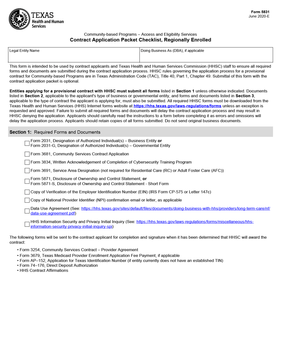 Form 5831 - Fill Out, Sign Online and Download Fillable PDF, Texas ...