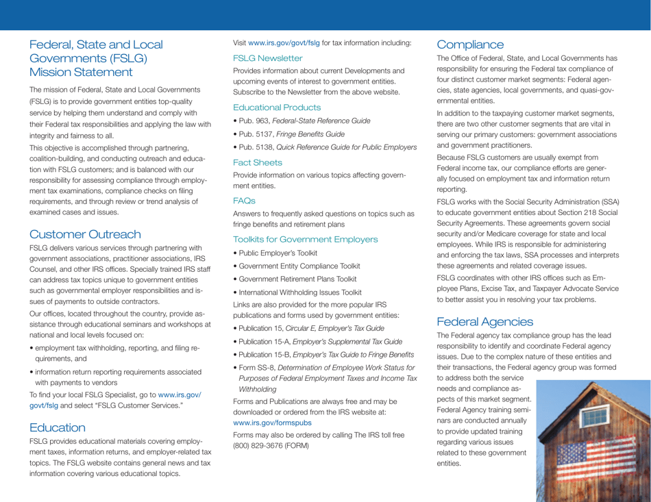 IRS Publication 3809 - Federal, State and Local Governments (Fslg ... IRS Publication 3809 - Federal, State and Local Governments (Fslg ...