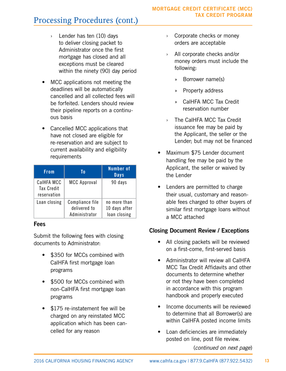 2016 California Mortgage Credit Certificate (Mcc) Tax Credit Program Handbook - Fill Out, Sign ...