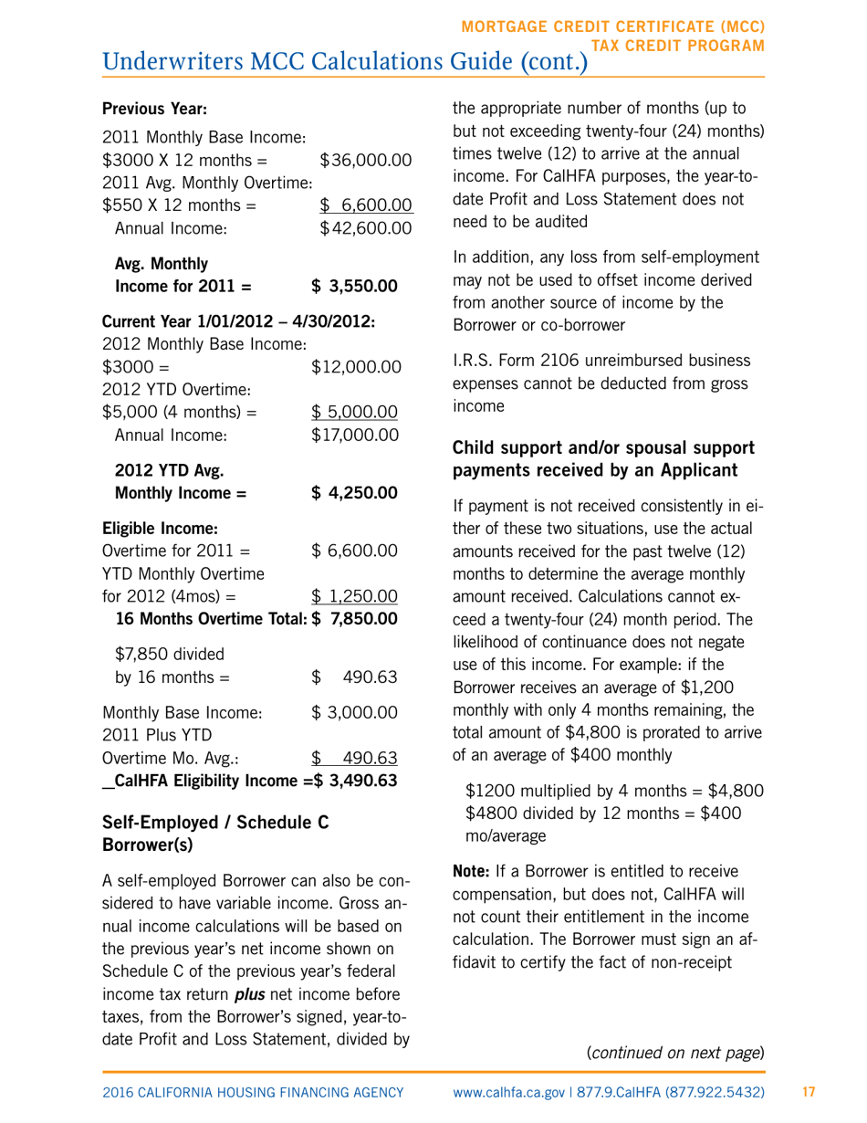 2016 California Mortgage Credit Certificate (Mcc) Tax Credit Program Handbook - Fill Out, Sign ...