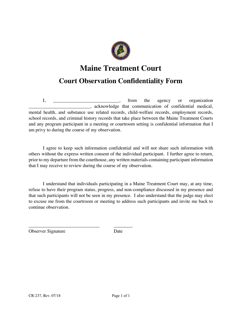 Form CR-237 - Fill Out, Sign Online and Download Fillable PDF, Maine ...