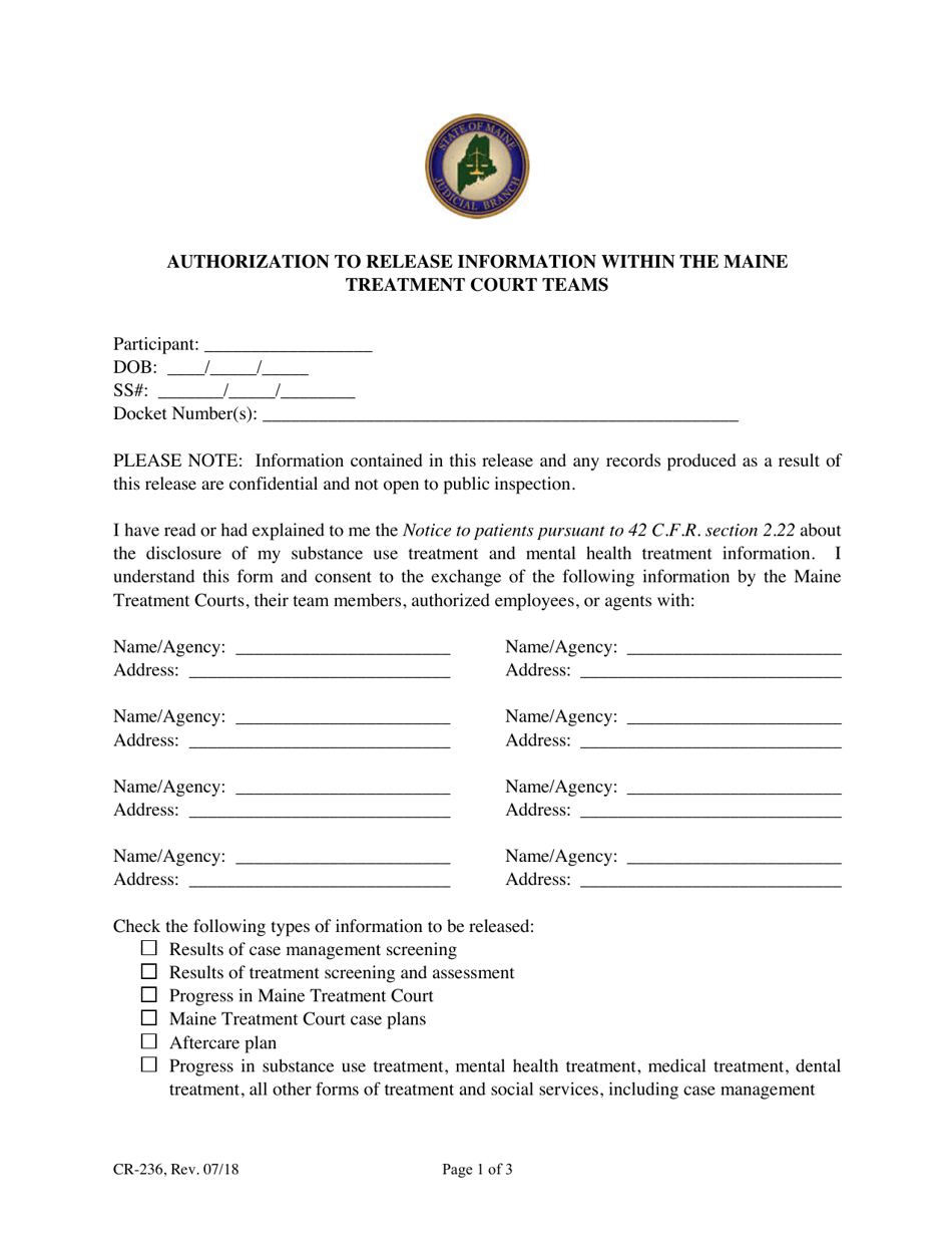 Form CR-236 - Fill Out, Sign Online and Download Fillable PDF, Maine ...