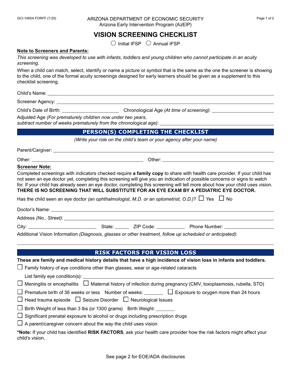 Form GCI-1085A - Fill Out, Sign Online and Download Fillable PDF ...