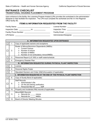 Form LIC9237 Download Fillable PDF or Fill Online Facility Inspection ...