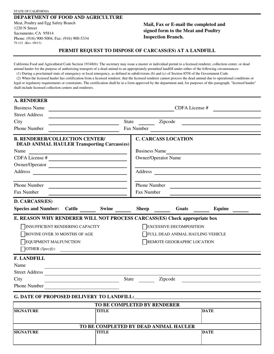 Form 79-121 - Fill Out, Sign Online and Download Fillable PDF ...