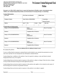 Arkansas Llm Pre-licensure Criminal Background Check Petition - Fill ...