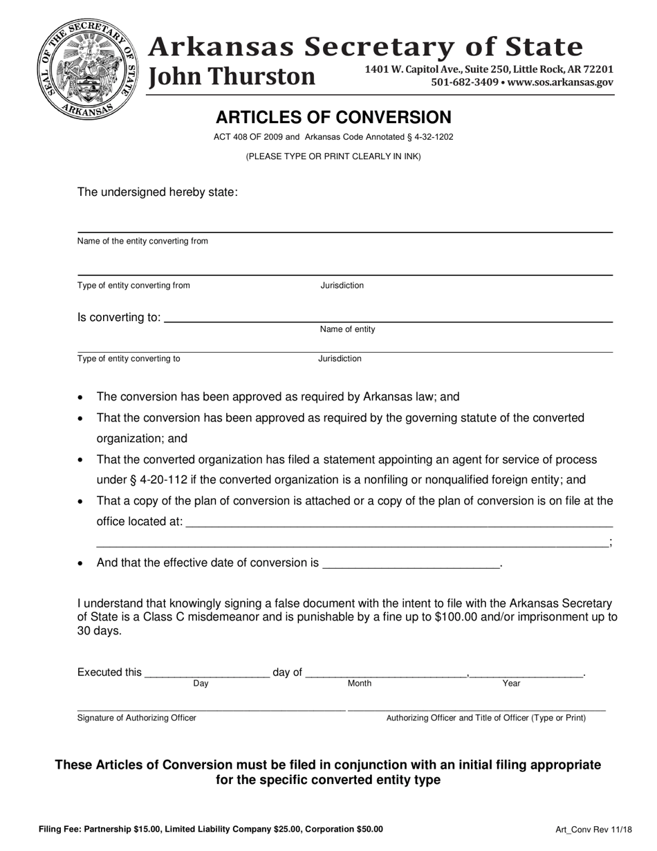 Form ART_CONV - Fill Out, Sign Online and Download Fillable PDF ...