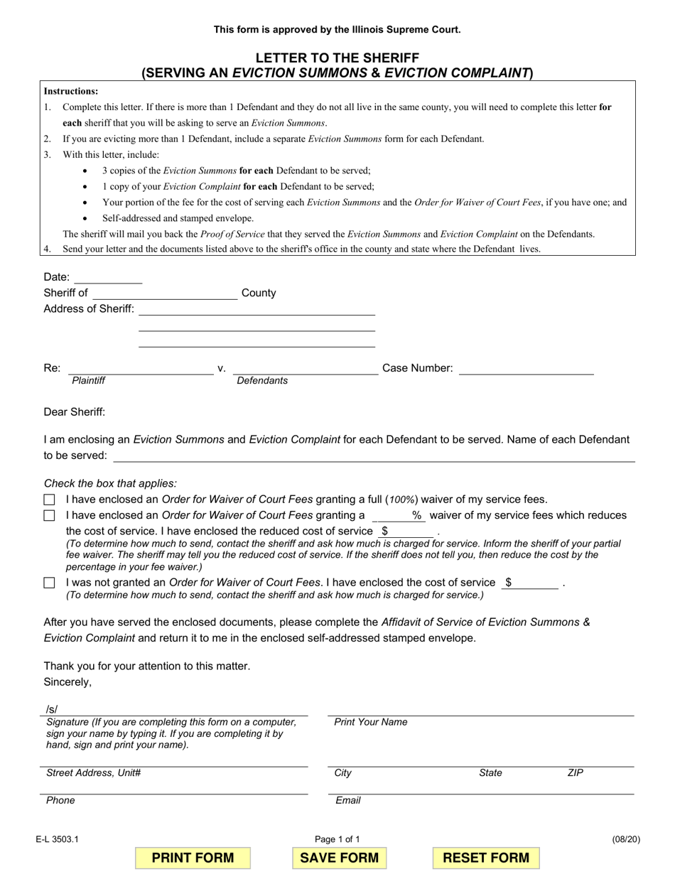 Form E-L3503.1 - Fill Out, Sign Online and Download Fillable PDF ...