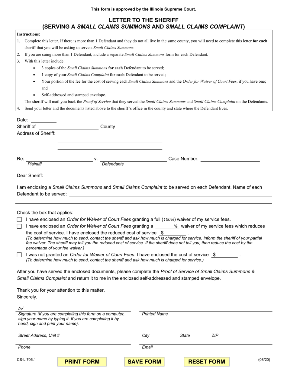 Form CS-L706.1 - Fill Out, Sign Online and Download Fillable PDF ...
