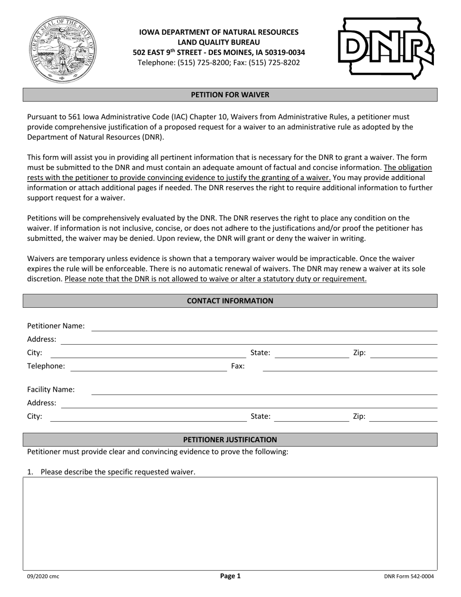 DNR Form 542-0004 - Fill Out, Sign Online and Download Fillable PDF, Iowa | Templateroller
