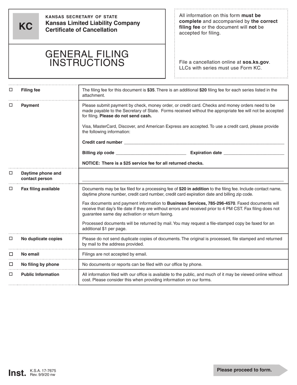 Form KC - Fill Out, Sign Online and Download Fillable PDF, Kansas ...