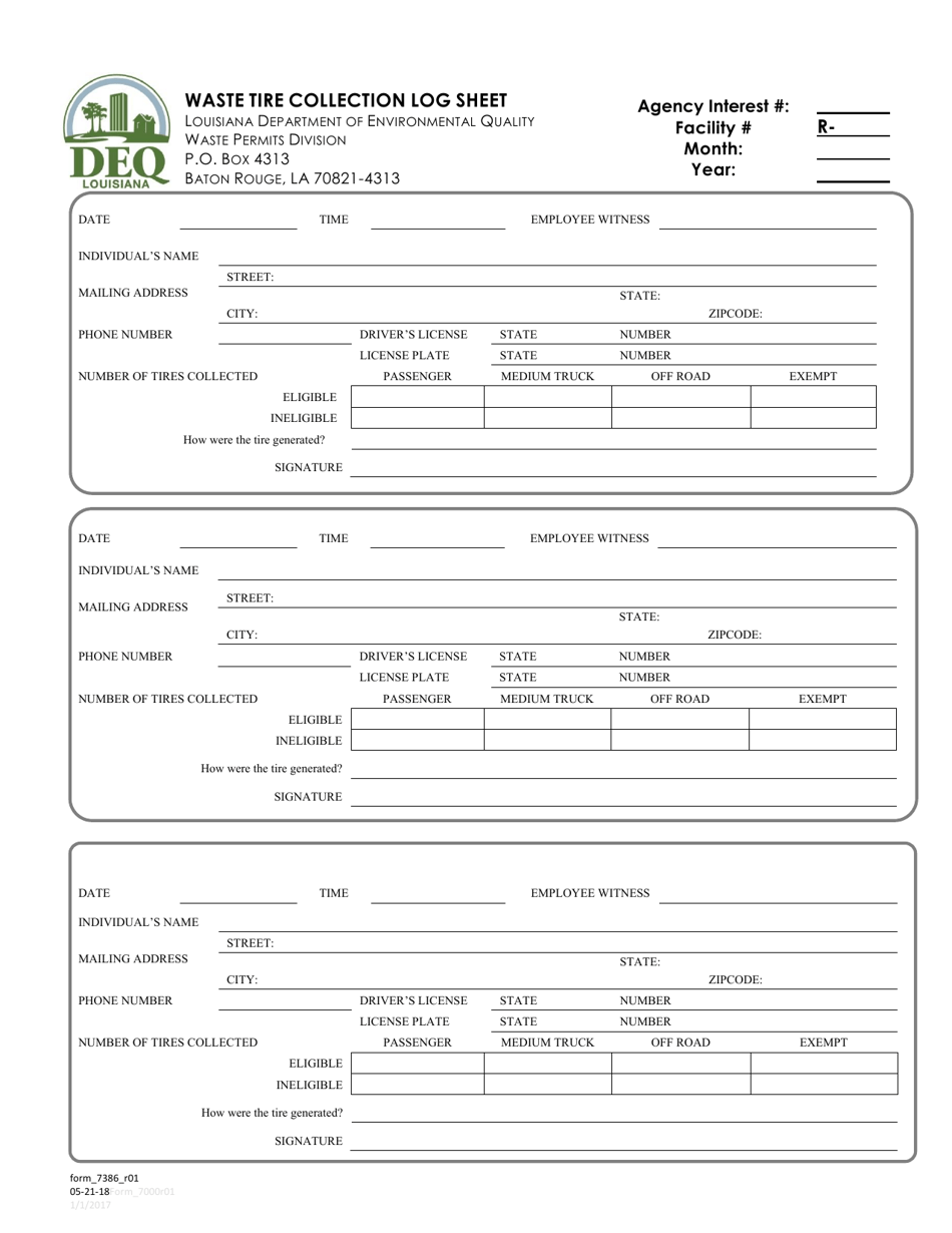 Form 7386 - Fill Out, Sign Online and Download Printable PDF, Louisiana ...