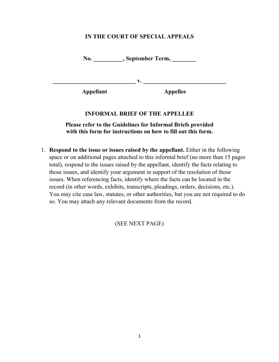 2020 Maryland Informal Brief of the Appellee - Fill Out, Sign Online ...