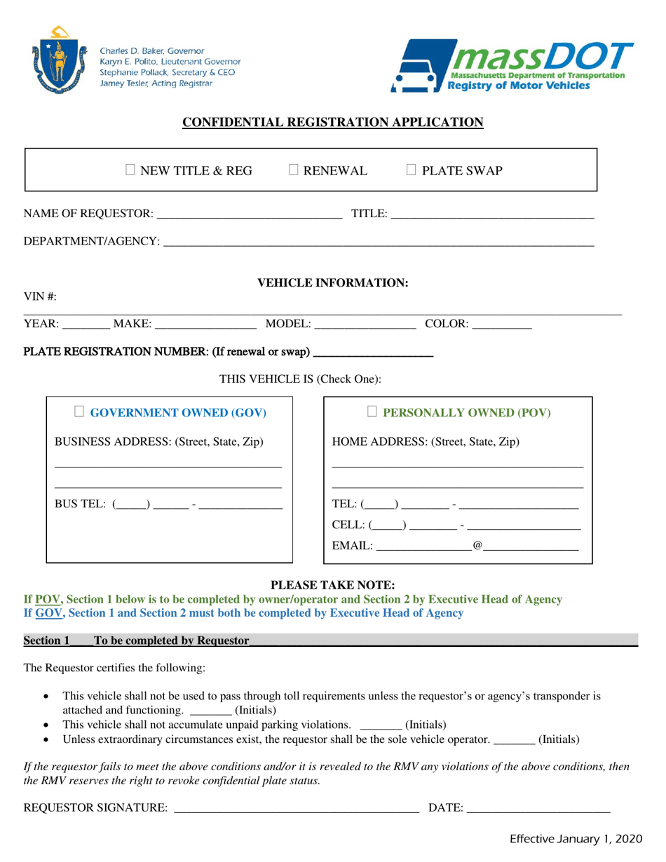 Massachusetts Confidential Registration Application - Fill Out, Sign ...