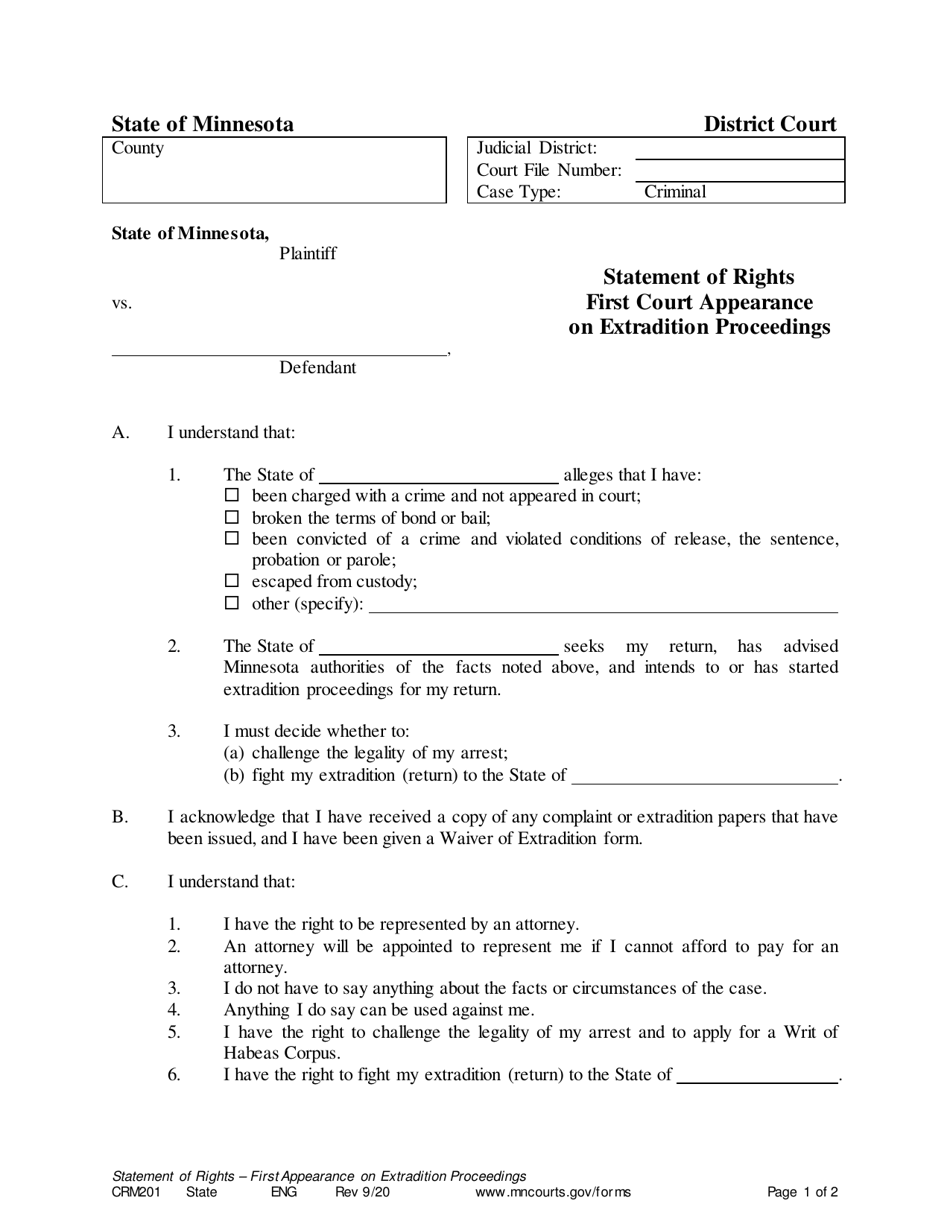 Form CRM201 - Fill Out, Sign Online and Download Printable PDF ...