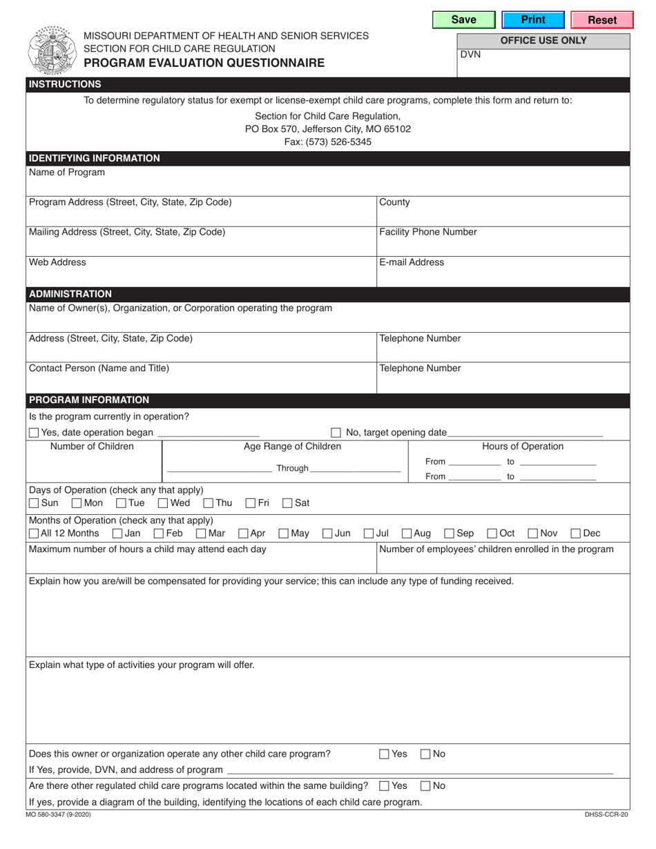 Form MO580-3347 - Fill Out, Sign Online and Download Fillable PDF ...