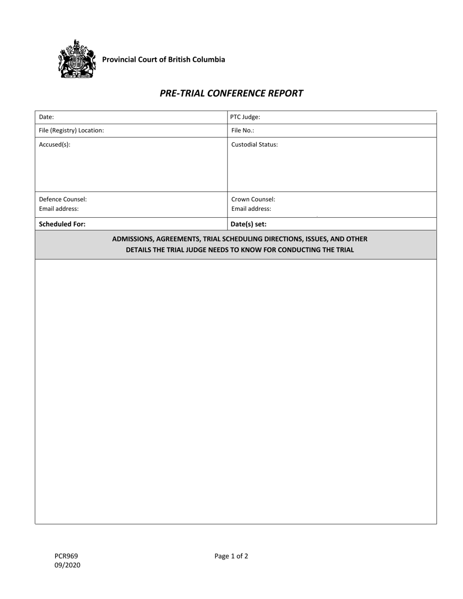 Form PCR969 - Fill Out, Sign Online and Download Fillable PDF, British ...