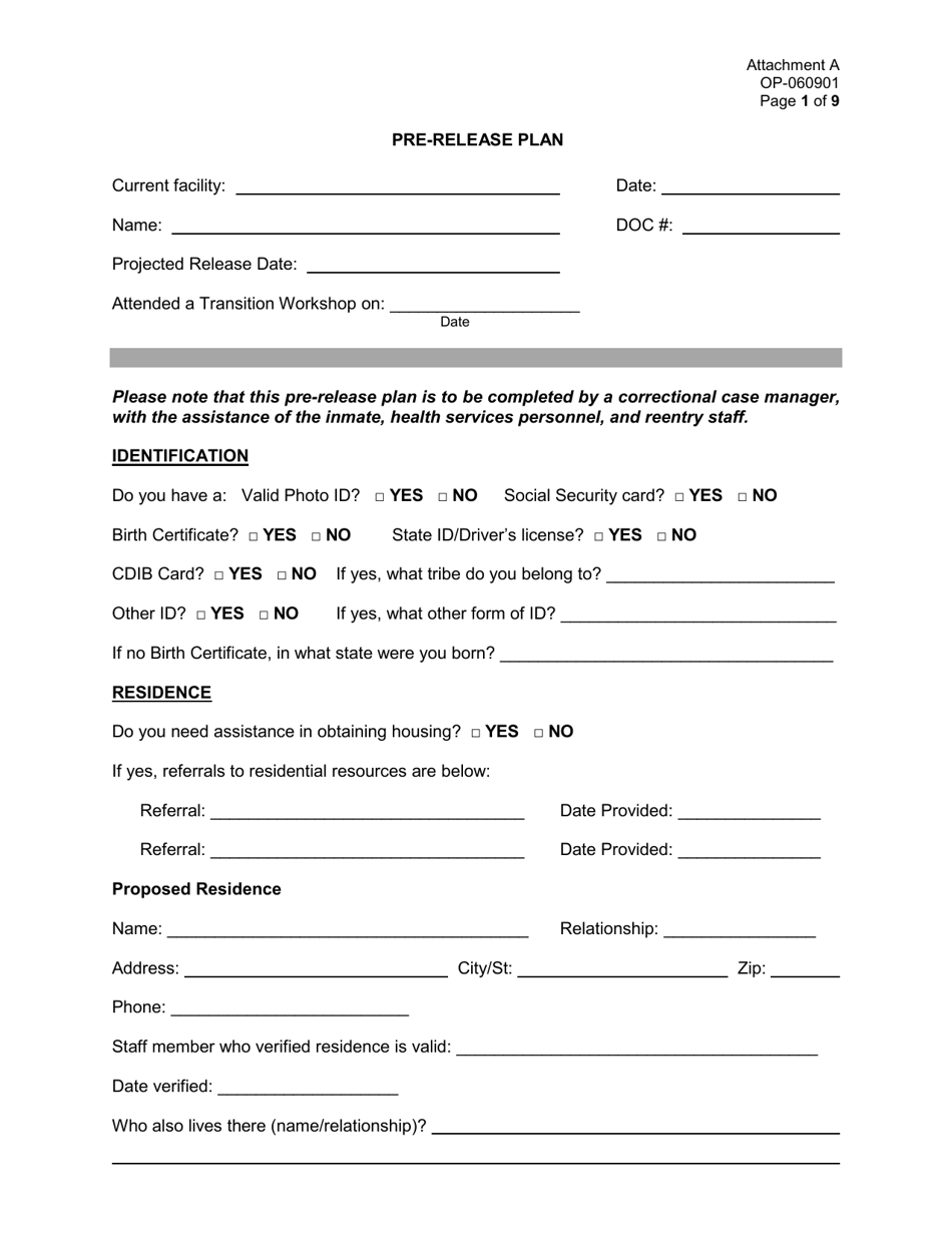 Form OP-060901 Attachment A - Fill Out, Sign Online and Download ...