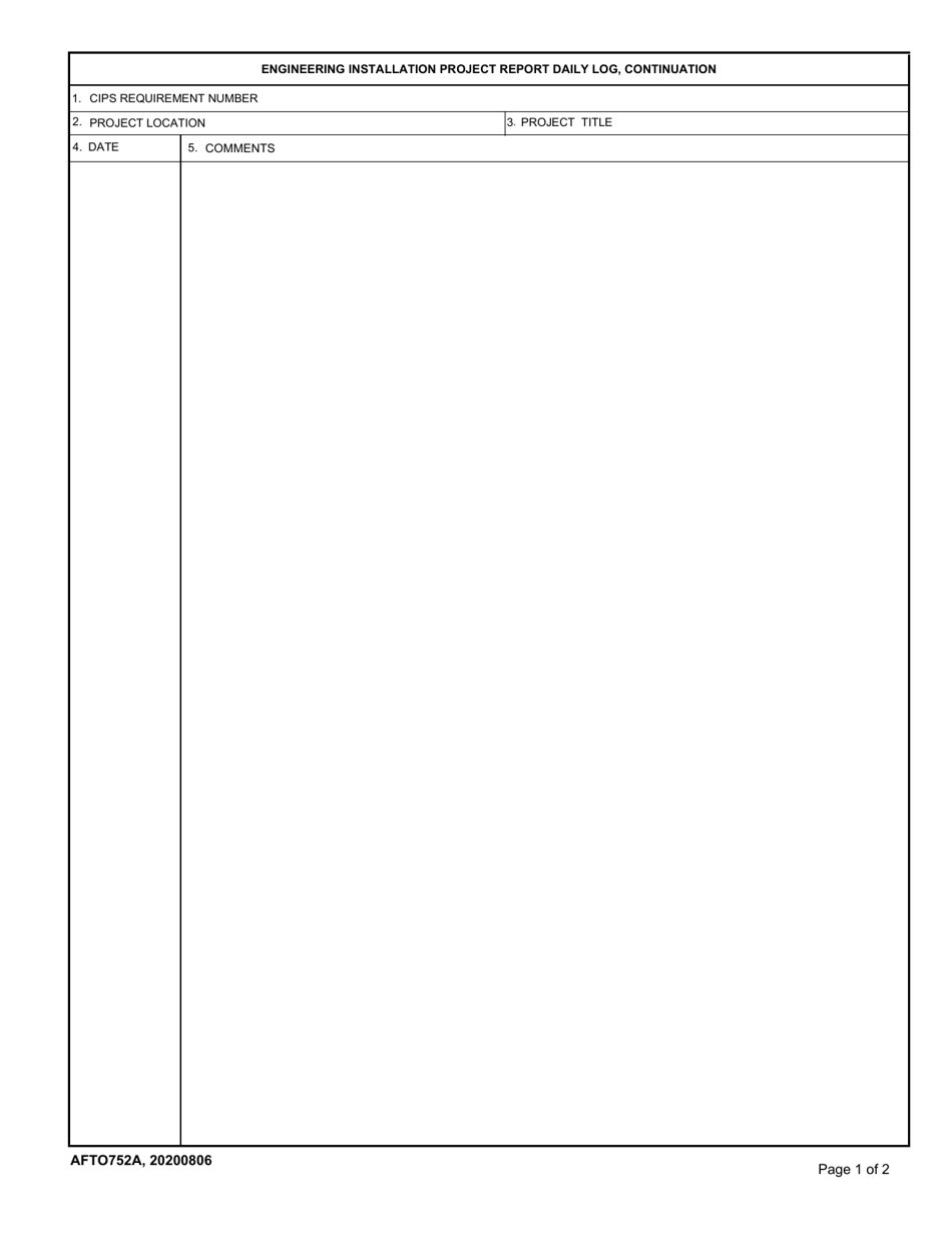 AFTO Form 752A Download Fillable PDF or Fill Online Engineering ...