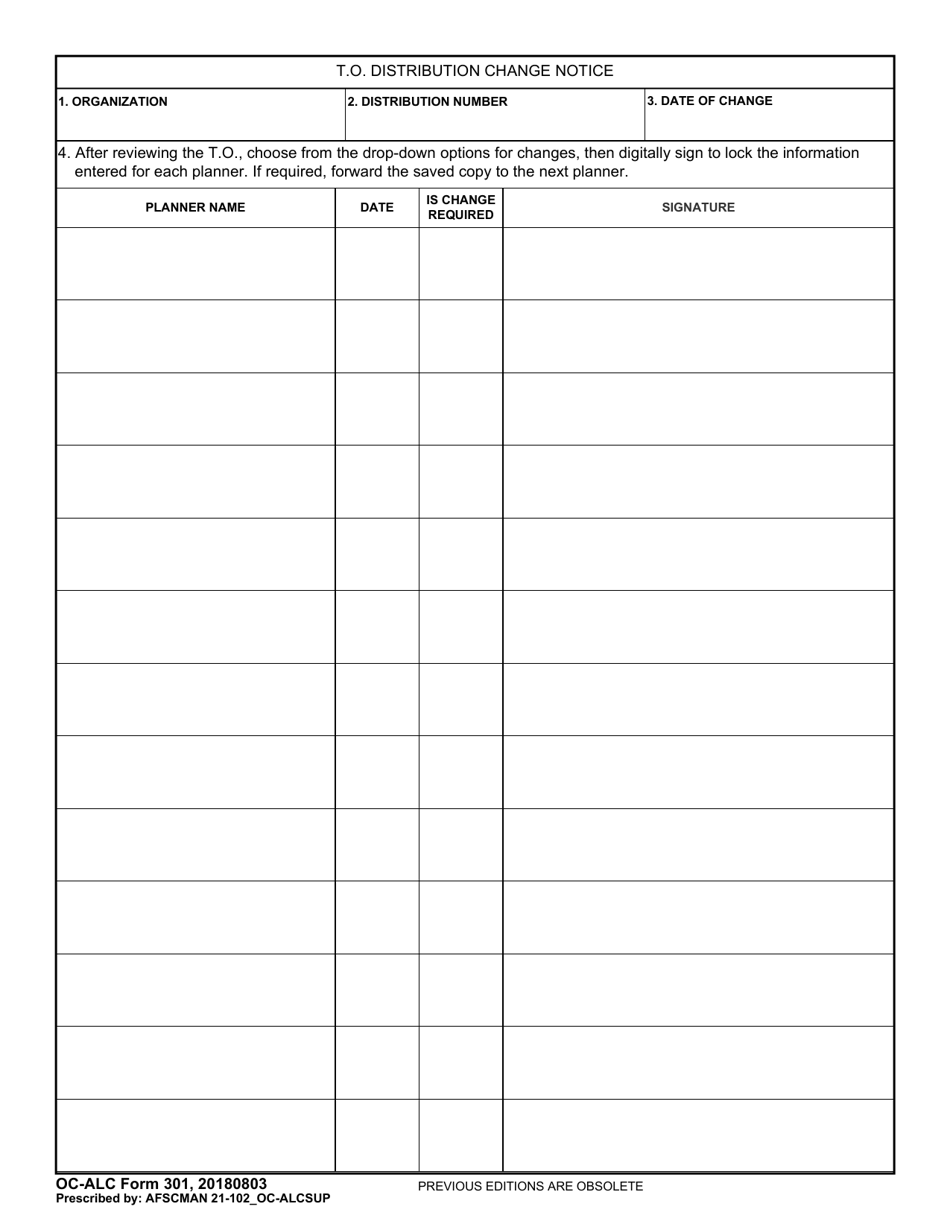 OC-ALC Form 301 - Fill Out, Sign Online and Download Fillable PDF ...