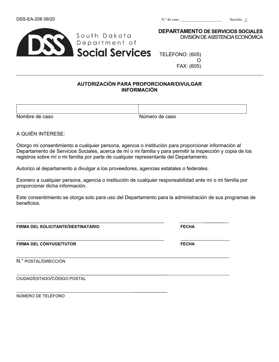 Formulario DSS-EA-208 - Fill Out, Sign Online and Download Printable ...