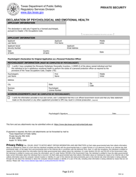 Form PSP-13 Download Fillable PDF or Fill Online Declaration of ...