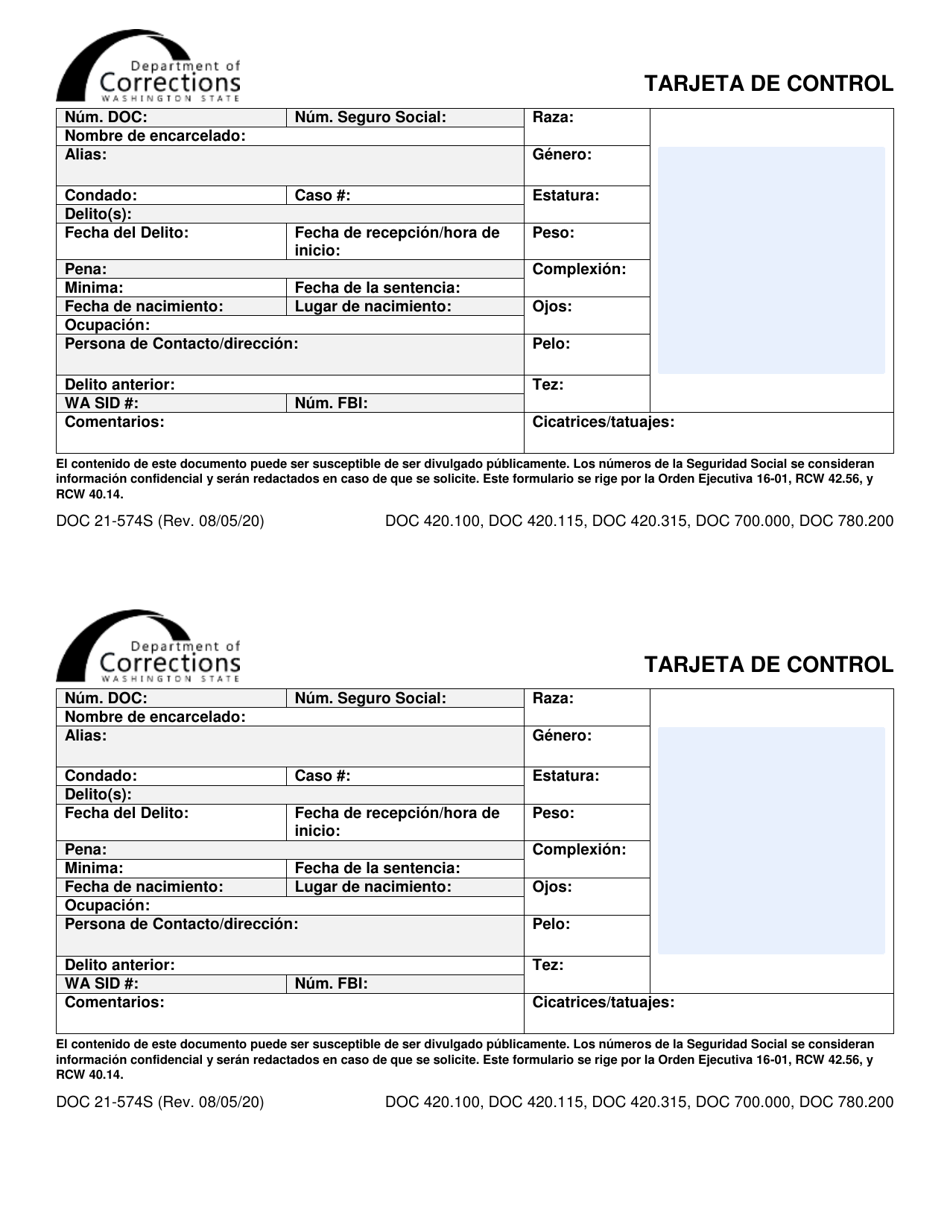 Formulario DOC21-574S - Fill Out, Sign Online and Download Printable ...