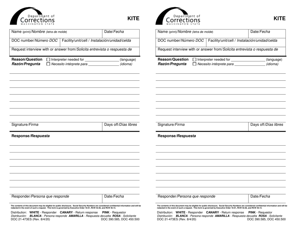 Form DOC21-473ES - Fill Out, Sign Online and Download Printable PDF ...