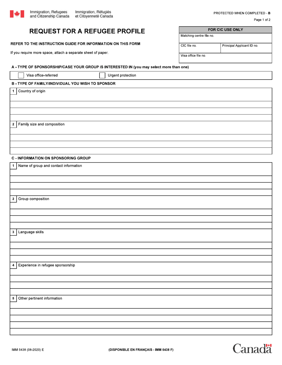 Form IMM5438 - Fill Out, Sign Online and Download Fillable PDF, Canada ...