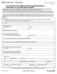 Forme IMM5475 Download Fillable PDF or Fill Online Autorisation De ...