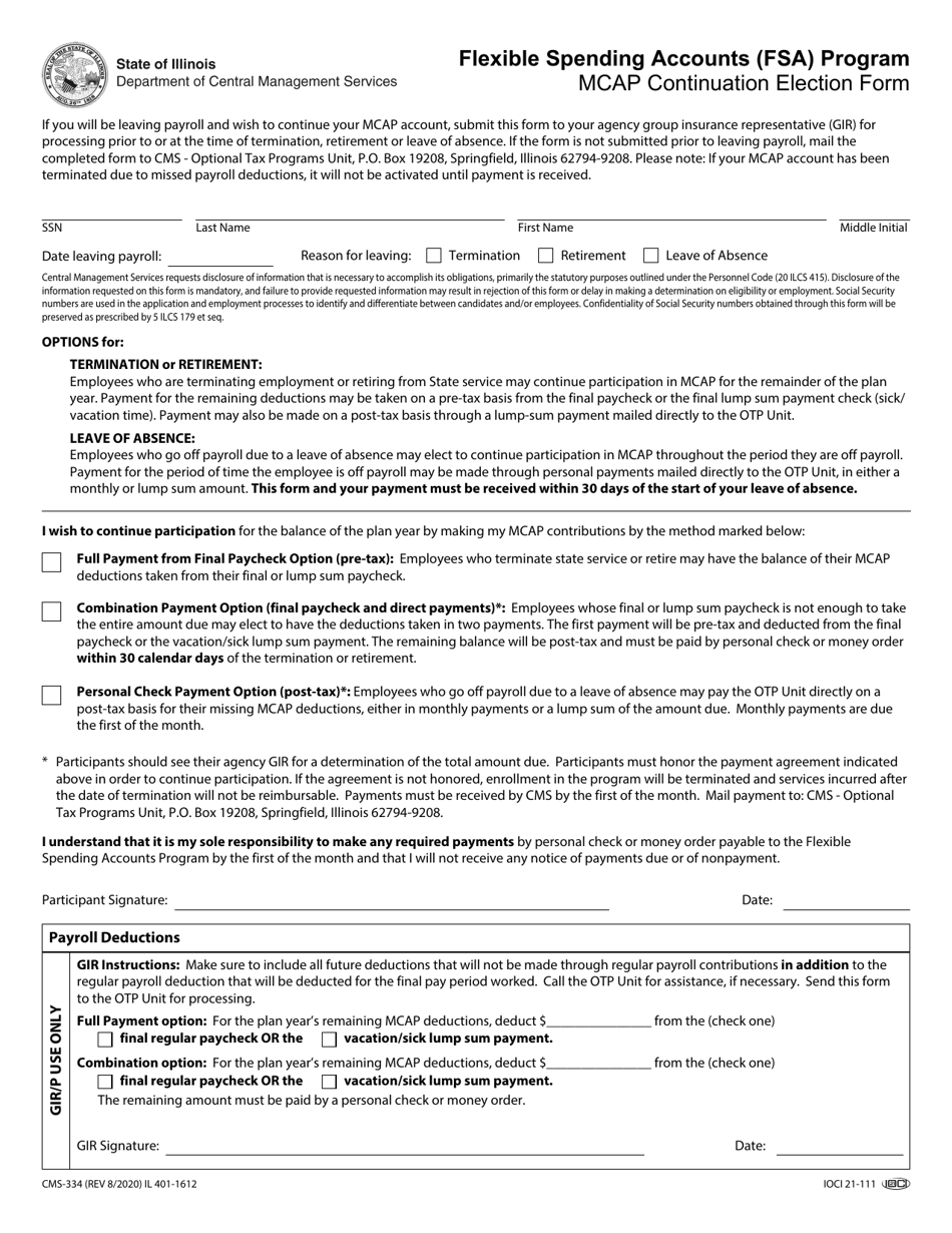 Form CMS-334 (IL401-1612) Download Fillable PDF or Fill Online Flexible ...
