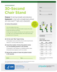 The 30-second Chair Stand Test Download Printable PDF | Templateroller