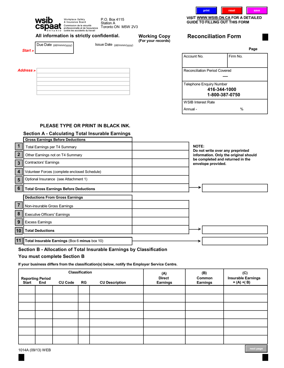 Form 1014A - Fill Out, Sign Online and Download Fillable PDF, Ontario ...