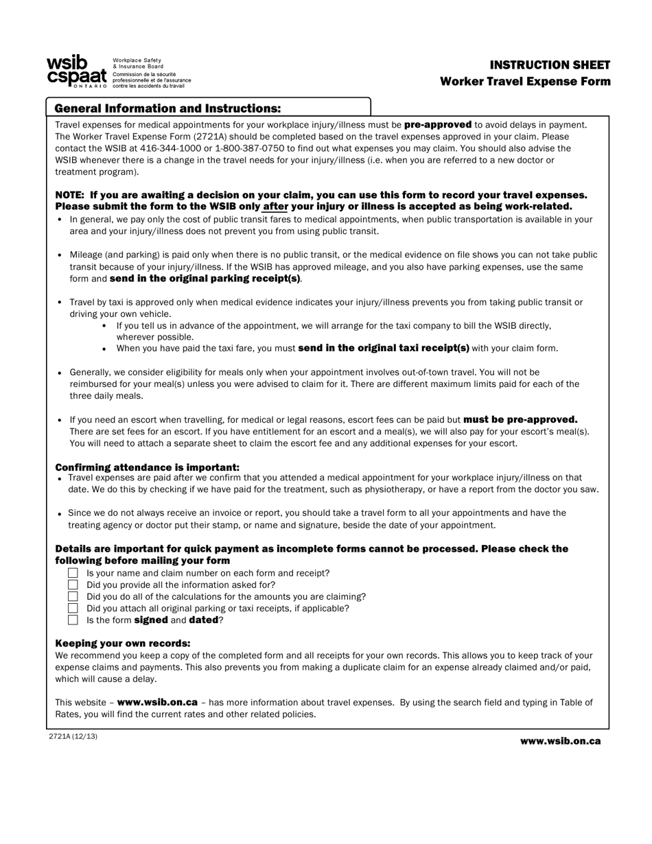 Form 2721A - Fill Out, Sign Online and Download Fillable PDF, Ontario ...