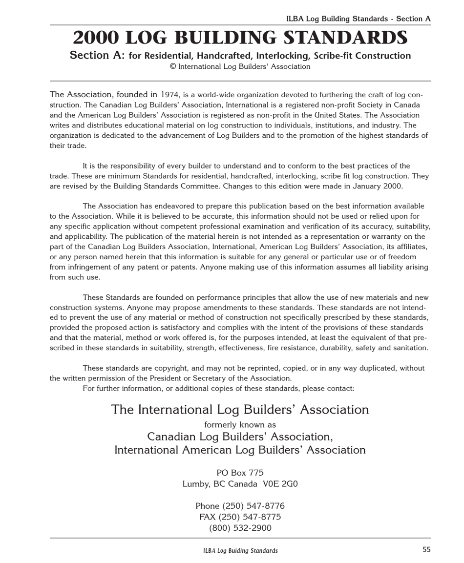 2000 Log Building Standards Download Printable PDF | Templateroller