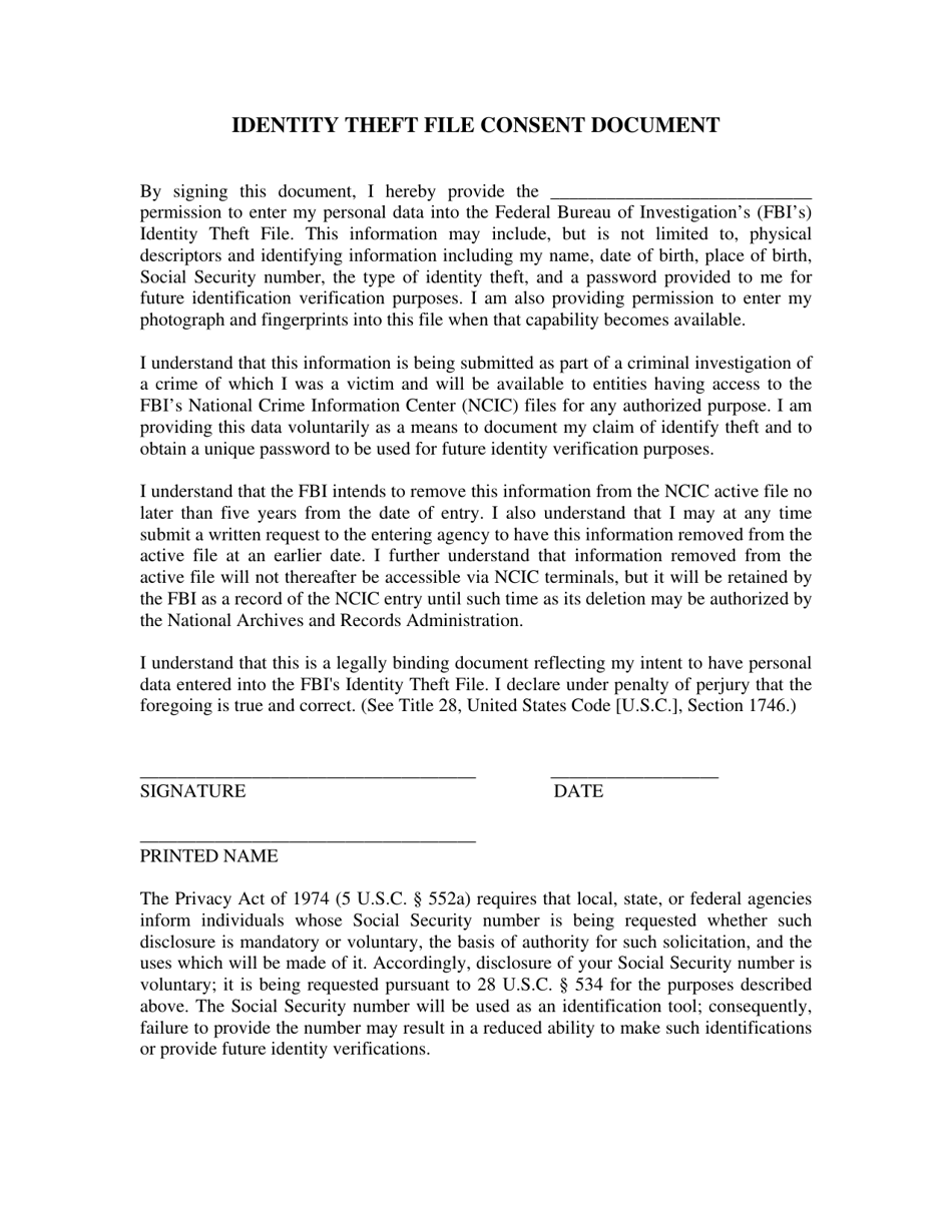 Arkansas Identity Theft Consent Form - Fill Out, Sign Online and ...