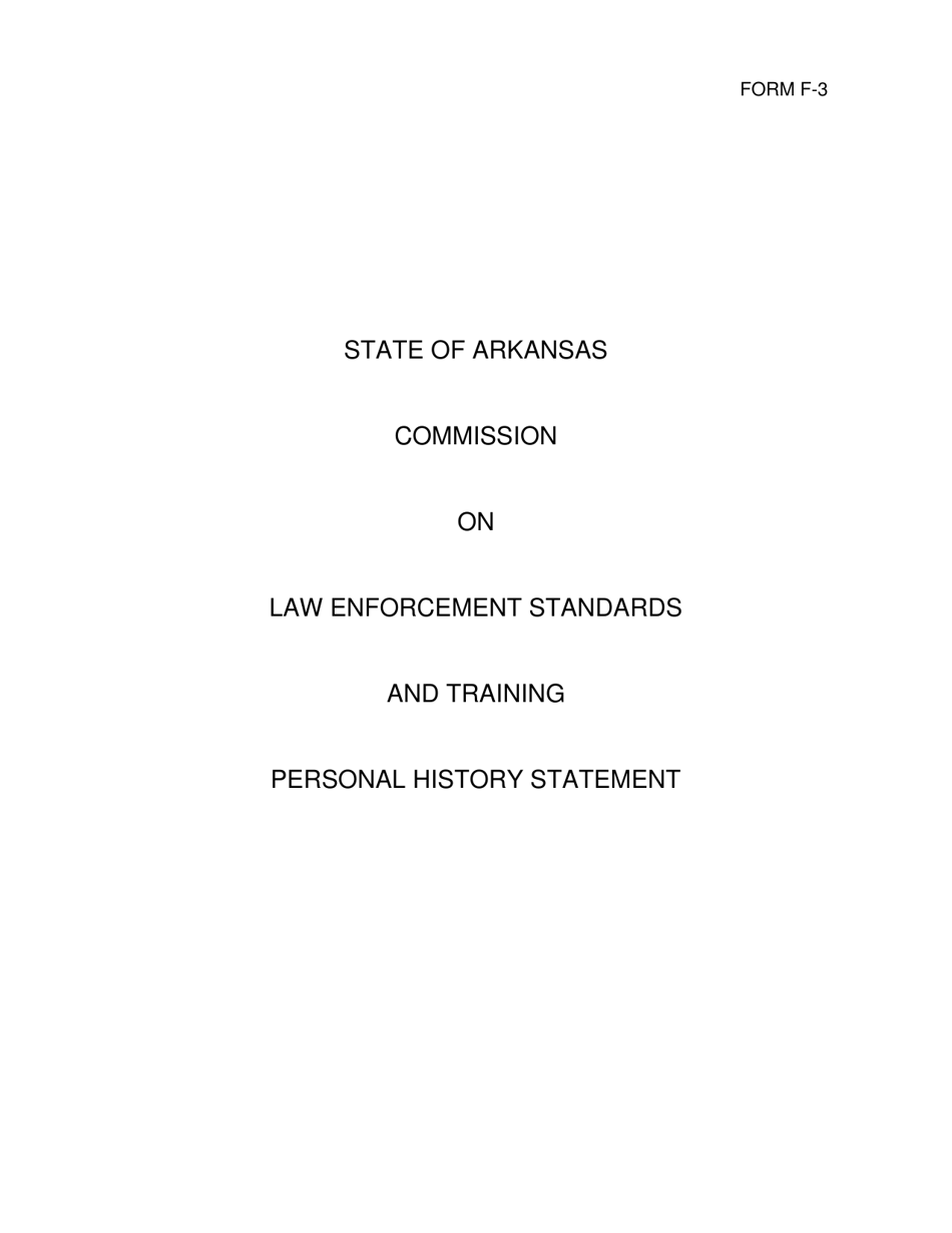 Form F-3 - Fill Out, Sign Online and Download Fillable PDF, Arkansas ...