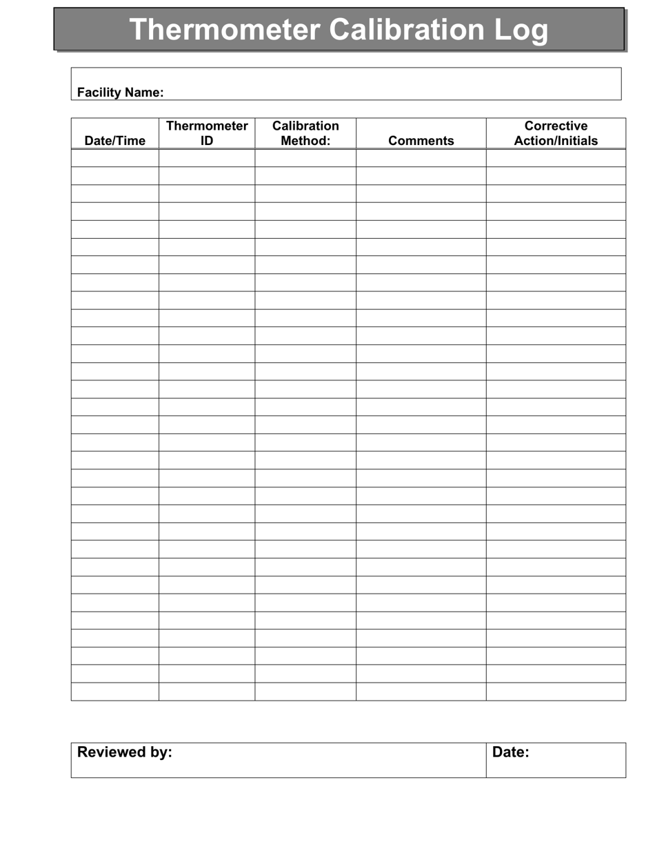 Vermont Thermometer Calibration Log Fill Out Sign Online And Vermont Thermometer Calibration Log Fill Out Sign Online And