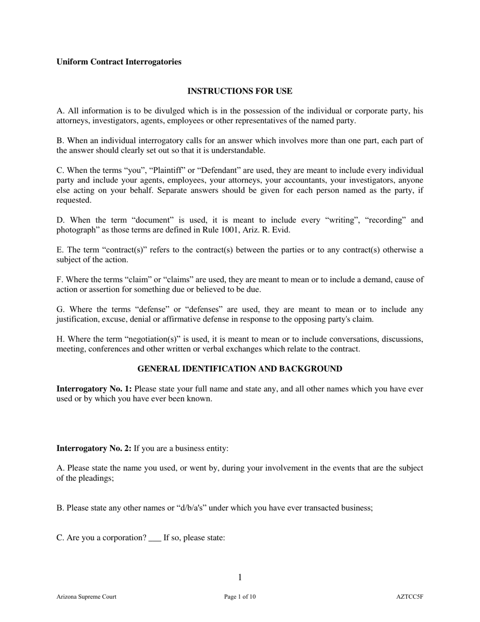 Form AZTCC5F - Fill Out, Sign Online and Download Printable PDF ...