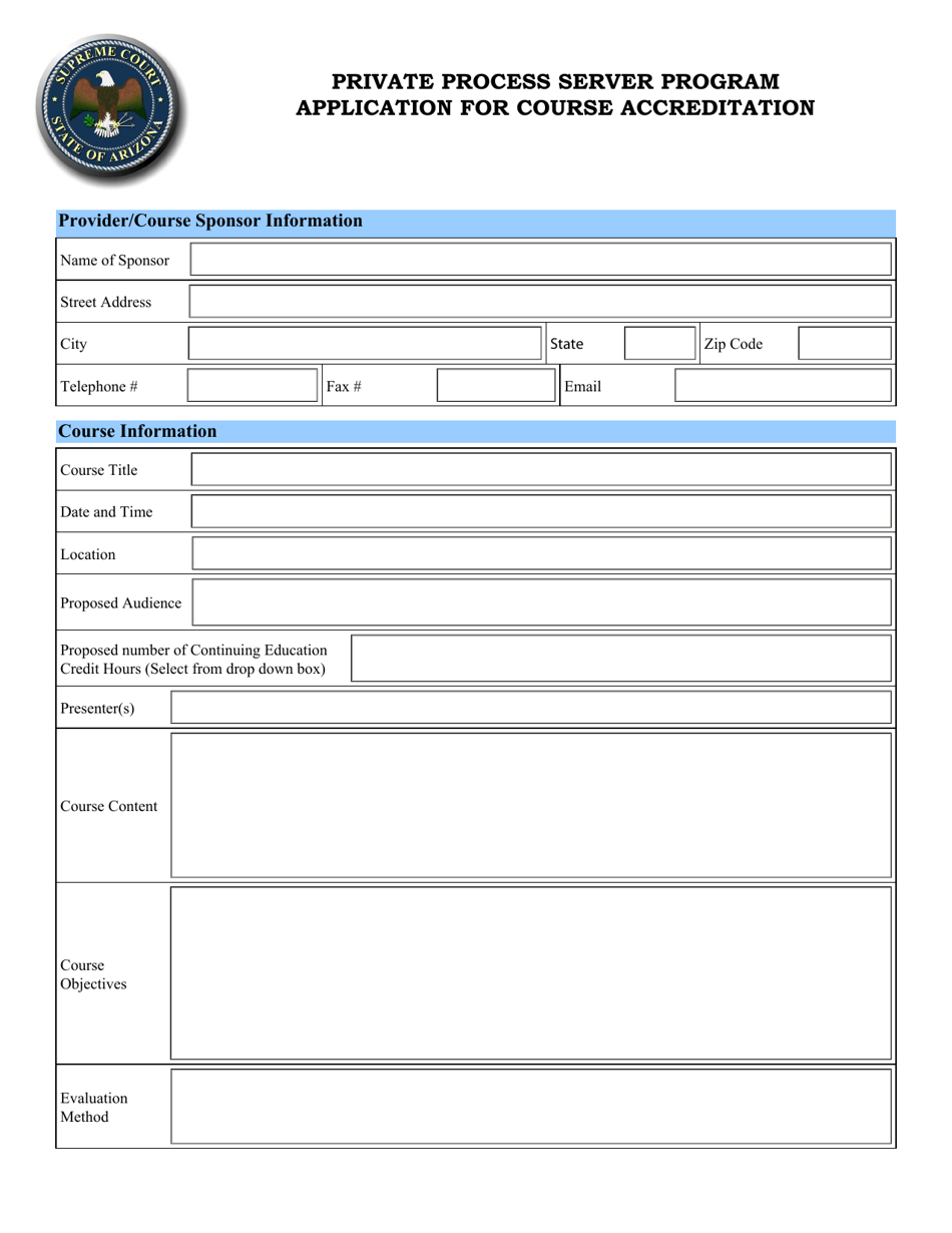 Arizona Application for Course Accreditation - Fill Out, Sign Online ...