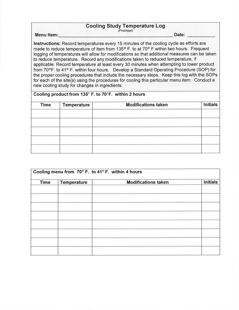 Arizona Cooling Study Temperature Log - Fill Out, Sign Online and ...