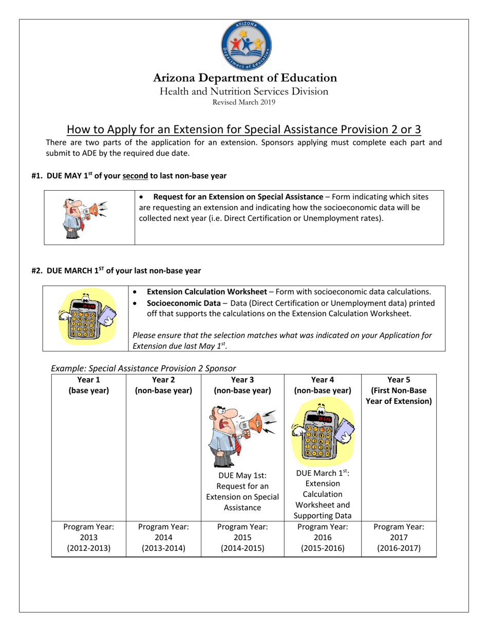 Arizona Request for an Extension on Special Assistance - Fill Out, Sign ...