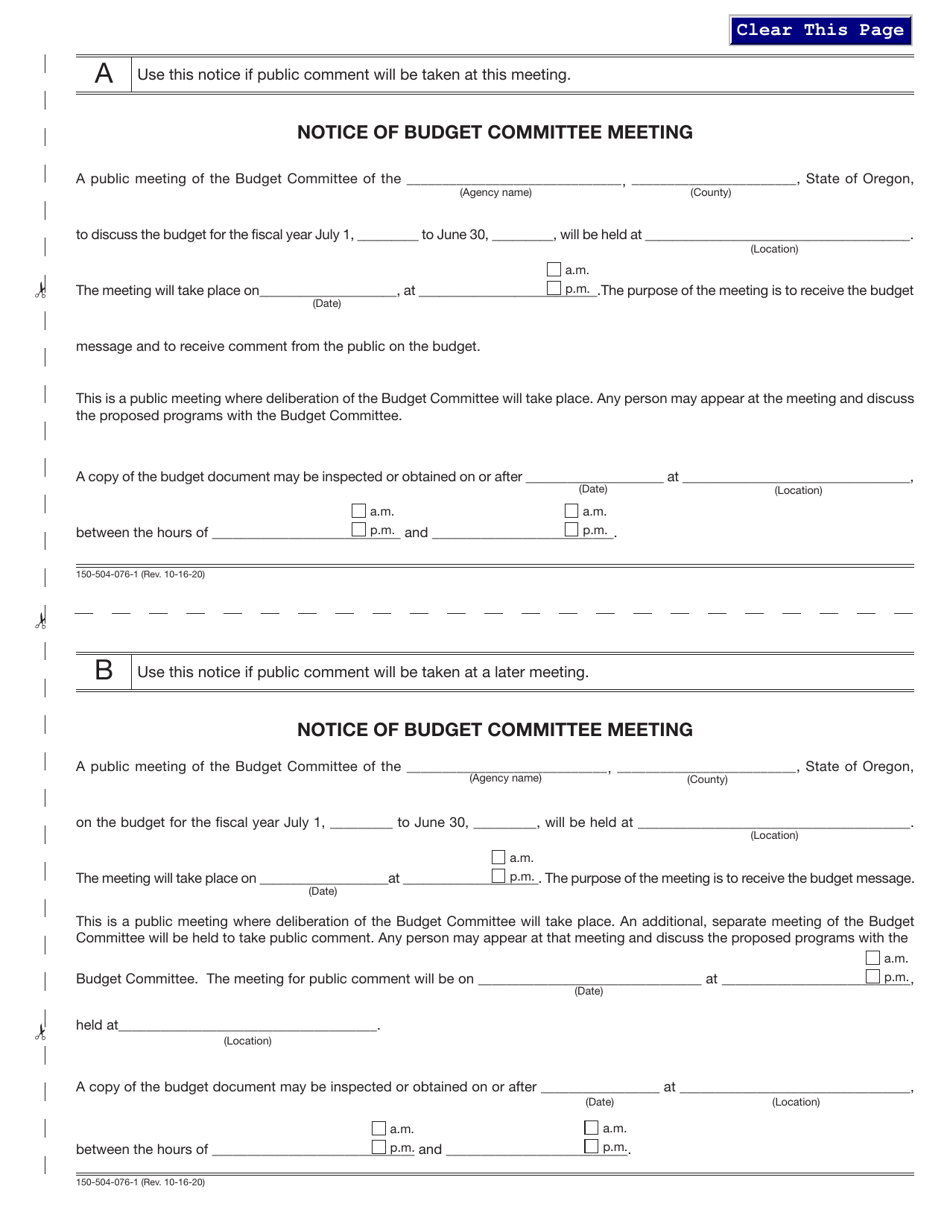 Form 150-504-076-1 Download Fillable PDF or Fill Online Notice of ...