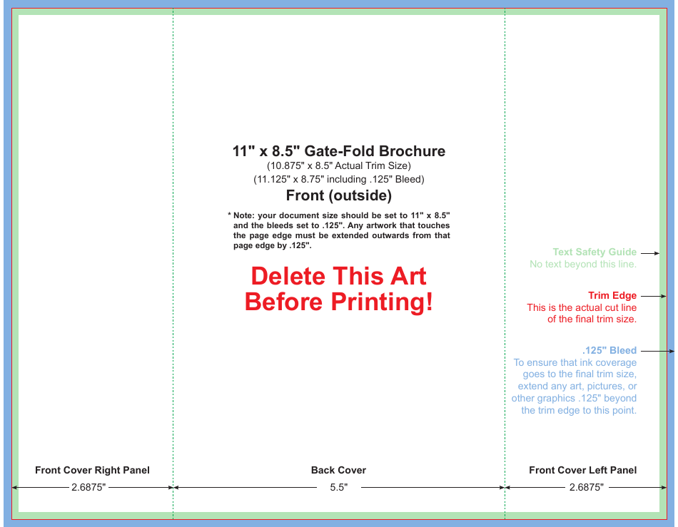 11 X 8.5 Inch Gate-fold Brochure Template Download Printable PDF ...
